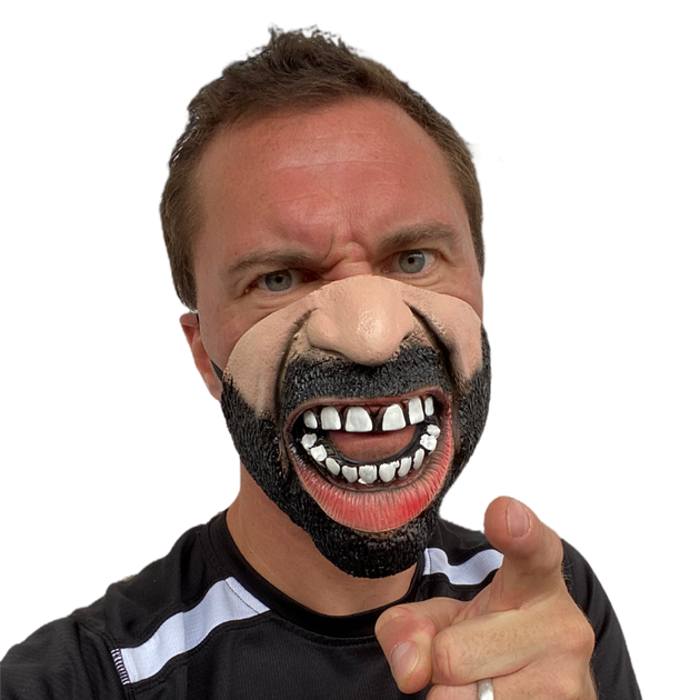 Angry Face Half Face Mask – Rubber Johnnies Masks
