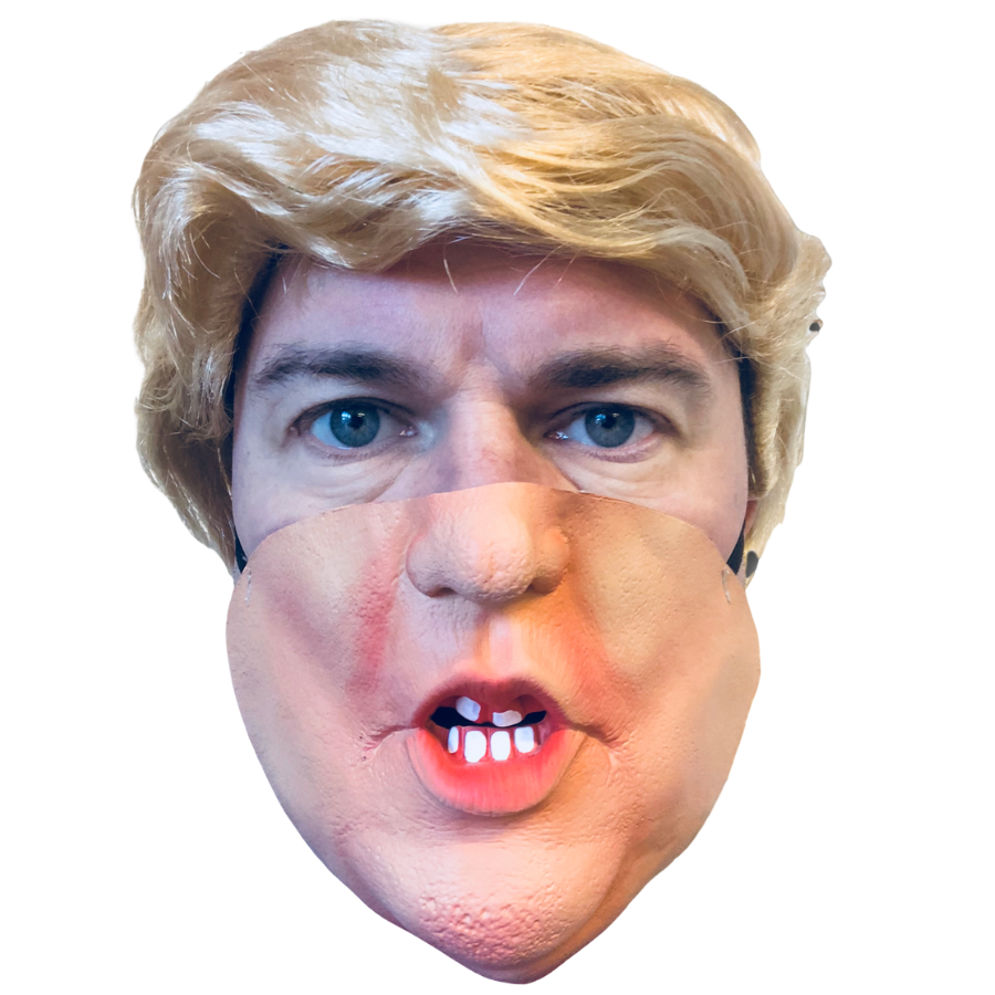 Donald Trump Half Face Mask & Blond Comb Over Wig – Rubber Johnnies Fx